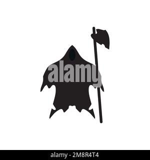 Grim Reaper logo. Death symbol. Vector illustration Stock Vector Image ...