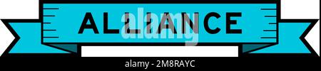 Ribbon label banner with word alliance in red color on white background ...
