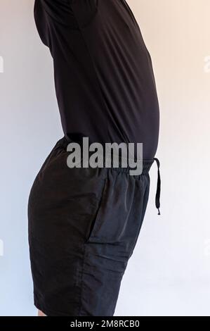 Lordosis curvature of the spine. Man with lordosis. A common body ...