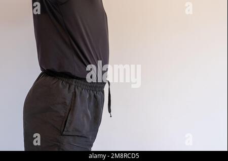 Lordosis curvature of the spine. Man with lordosis. A common body ...