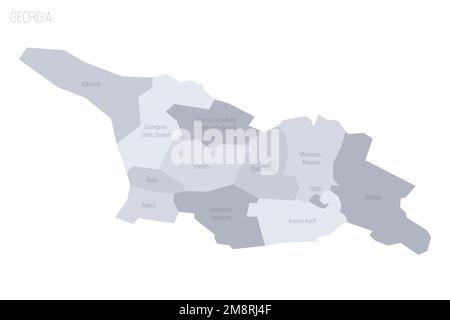 Georgia political map of administrative divisions - regions and ...