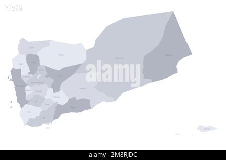 Yemen political map of administrative divisions - governorates and ...