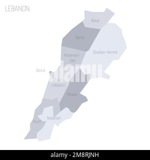 Lebanon political map of administrative divisions Stock Vector Image ...