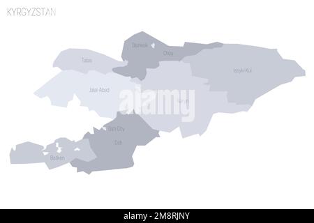 Vector map of Kyrgyzstan with regions and administrative divisions ...