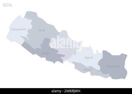 Nepal political map of administrative divisions Stock Vector Image ...