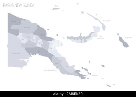 Map of Papua New Guinea with the provinces Stock Vector Image & Art - Alamy
