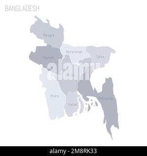 Bangladesh political map of administrative divisions Stock Vector Image ...