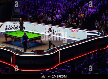 Judd Trump and Mark Williams during day eight of the Cazoo Masters at ...