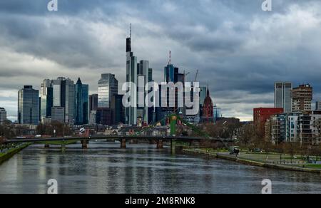 Frankfurt - View from Deutschherrnbrücke (Bridge) at Ostend quarter at ...
