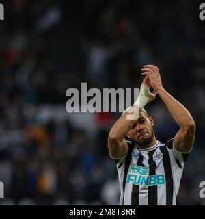 Newcastle United's Joelinton applauds the fans after the Premier League ...