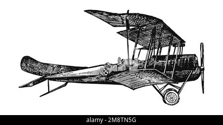 Early airplane illustration Stock Photo - Alamy