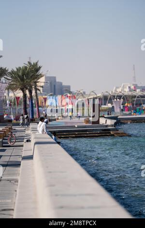 Morning view of Doha corniche, Qatar Stock Photo - Alamy