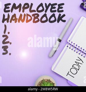 Inspiration showing sign Employee Handbook, Word Written on Document ...