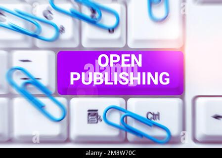 Writing displaying text Open Publishing. Concept meaning online access ...