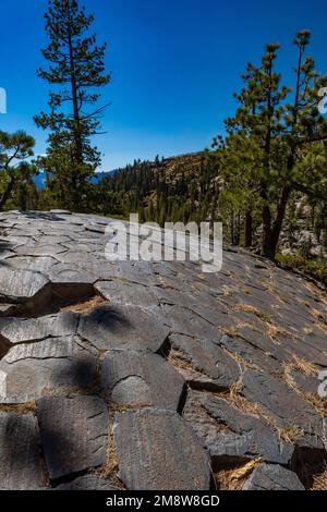 Basaltic columns created by cooling lava in Devils Postpile National ...