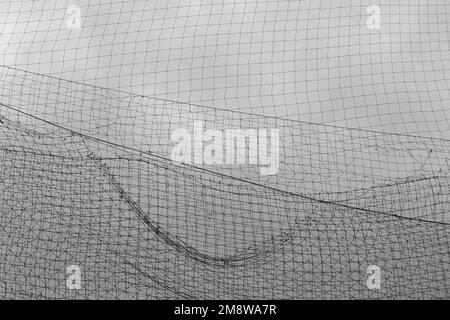 Safety netting square mesh net and rope stitch abstract background ...