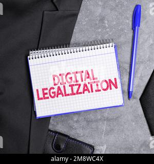 Conceptual caption Digital Legalization. Business idea accompanied by ...