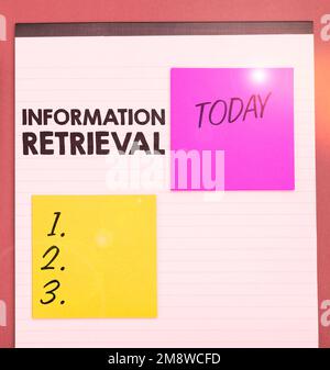 Text caption presenting Information Retrieval. Word for A place where ...