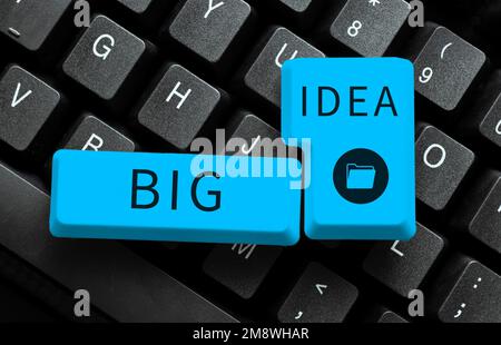 Sign displaying Big Idea. Conceptual photo Having great creative ...