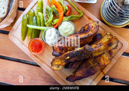 Czech grilled pork ribs (Pecena veprova zebra Stock Photo - Alamy