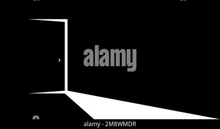 Half open secret door, new opportunities concept, unknown fear, step ...