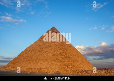 Cairo city behind awesome pyramid of Khafre or of Chephren in Giza the ...