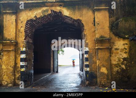 Old Gate in Galle Dutch fort. Archway in the Maritime Museum building ...