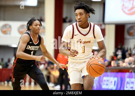 Cardinal Hayes Elijah Moore #1 in action against Imhotep during a high ...