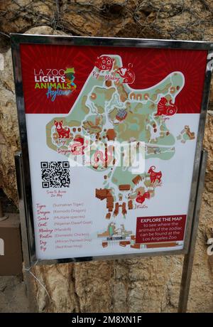 Los Angeles Zoo sign and map Stock Photo - Alamy