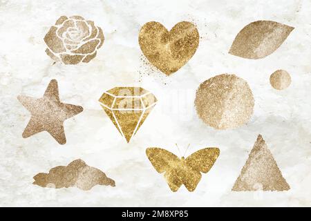 Sparkly gold diamond vector icon Stock Vector Image & Art - Alamy