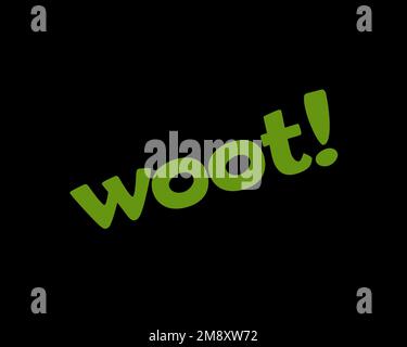 Woot, rotated logo, black background B Stock Photo - Alamy