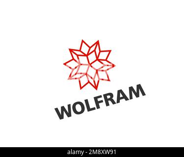 Wolfram Research, rotated logo, white background B Stock Photo - Alamy