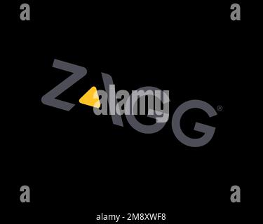 Zagg, rotated logo, black background Stock Photo - Alamy