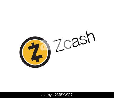 Zcash, Rotated, White background, Logo, Brand name Stock Photo - Alamy