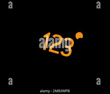 A123 Systems, rotated logo, black background Stock Photo - Alamy