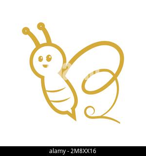 B initials in bee shape logo and vector icon Stock Photo - Alamy