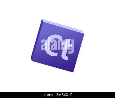 Adobe Contribute, rotated logo, white background Stock Photo - Alamy