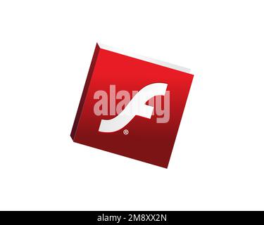 Adobe Flash Lite, rotated logo, white background Stock Photo - Alamy
