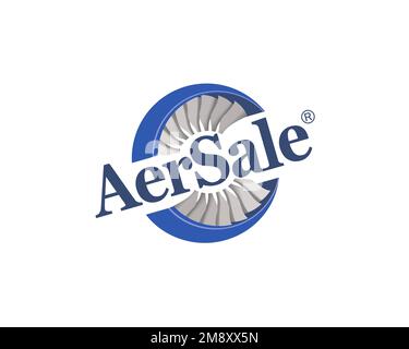 AerSale, rotated logo, white background B Stock Photo - Alamy