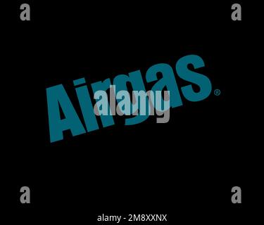 Airgas, rotated logo, black background B Stock Photo - Alamy