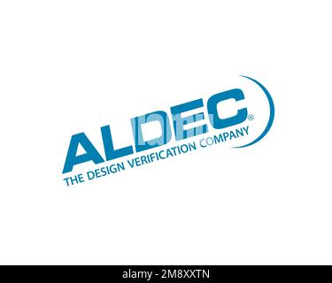Aldec, rotated logo, white background B Stock Photo - Alamy