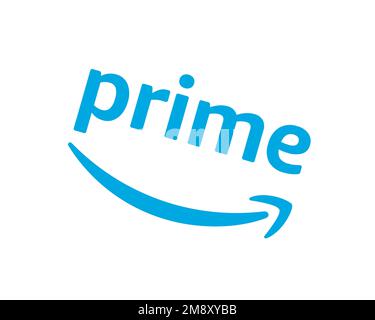 Amazon Prime, Rotated Logo, White Background Stock Photo - Alamy