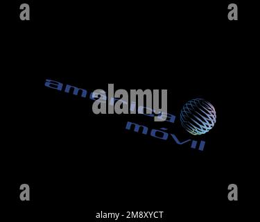 America Movil, rotated logo, black background Stock Photo - Alamy