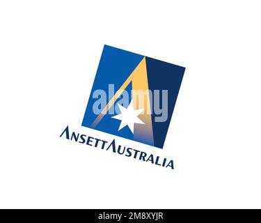 Ansett Australia, Rotated Logo, White Background Stock Photo - Alamy