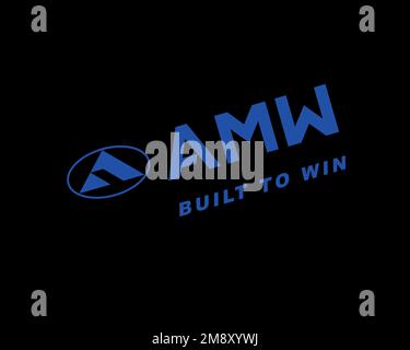 Asia MotorWorks, rotated logo, black background B Stock Photo - Alamy