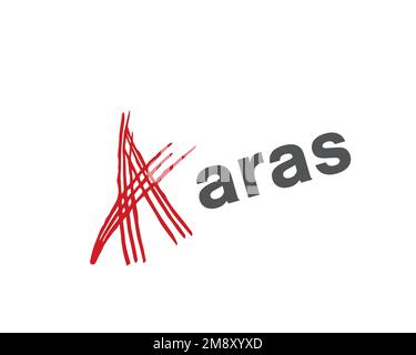 Aras Corp, rotated logo, white background B Stock Photo - Alamy