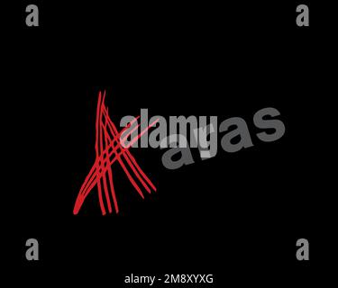 Aras Corp, rotated logo, black background B Stock Photo - Alamy