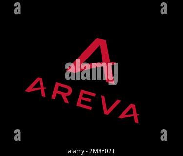 Areva, rotated logo, black background Stock Photo - Alamy