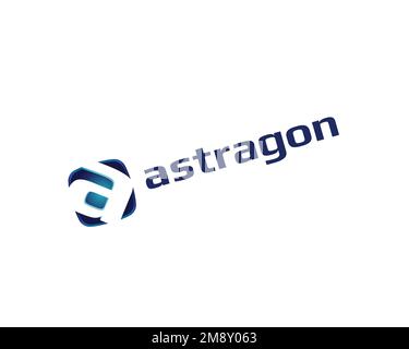 Astragon, rotated logo, white background B Stock Photo - Alamy