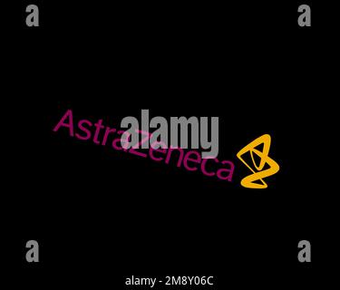 AstraZeneca, rotated logo, black background Stock Photo - Alamy